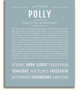 Polly Personalized Name Meaning Art Prints – Name Stories