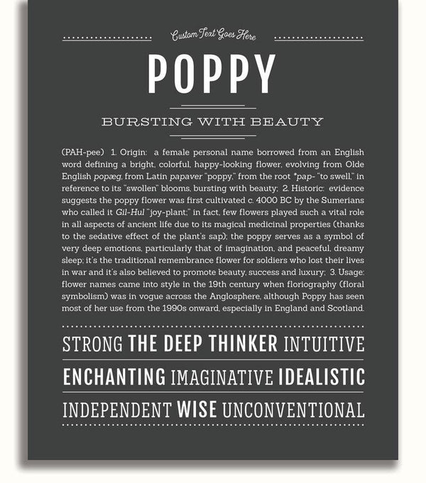 Poppy | Name Art Print - Personalized Custom Gifts – Name Stories