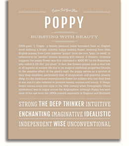 Poppy | Name Art Print – Name Stories