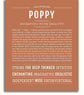 Poppy Personalized Name Meaning Art Prints – Name Stories
