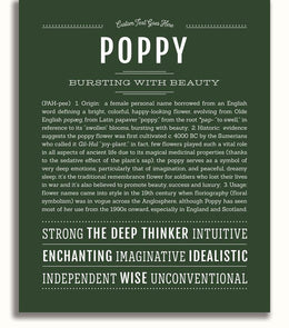 Poppy | Name Art Print – Name Stories
