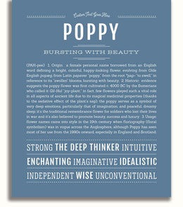 Poppy | Name Art Print – Name Stories