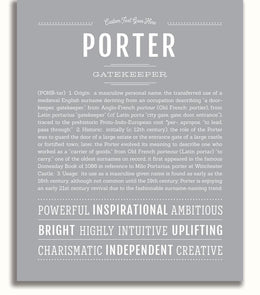 Porter | Name Art Print – Name Stories