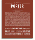 Porter Personalized Name Meaning Art Prints – Name Stories