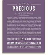 Precious Personalized Name Meaning Art Prints – Name Stories