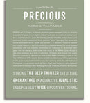 Precious Personalized Name Meaning Art Prints – Name Stories