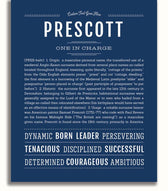 Prescott Personalized Name Meaning Art Prints – Name Stories