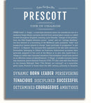 Prescott Personalized Name Meaning Art Prints – Name Stories