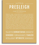 Presleigh | Name Art Print – Name Stories