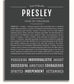 Presley Personalized Name Meaning Art Prints – Name Stories