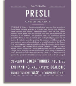 Presli | Name Art Print – Name Stories