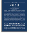 Presli | Name Art Print – Name Stories