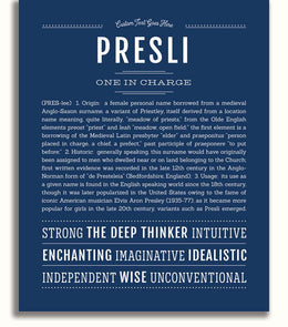 Presli | Name Art Print – Name Stories