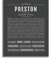 Preston | Name Art Print – Name Stories