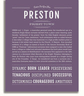 Preston Personalized Name Meaning Art Prints – Name Stories