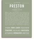 Preston | Name Art Print – Name Stories