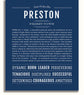 Preston Personalized Name Meaning Art Prints – Name Stories