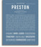Preston Personalized Name Meaning Art Prints – Name Stories