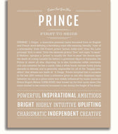 Prince Personalized Name Meaning Art Prints – Name Stories