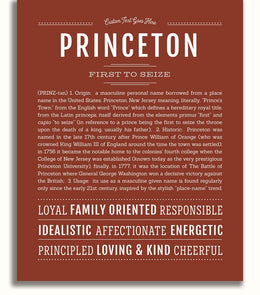 Princeton | Name Art Print – Name Stories