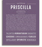 Priscilla Personalized Name Meaning Art Prints – Name Stories