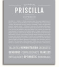 Priscilla Personalized Name Meaning Art Prints – Name Stories