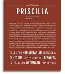 Priscilla | Name Art Print – Name Stories