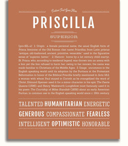 Priscilla | Name Art Print – Name Stories