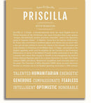 Priscilla Personalized Name Meaning Art Prints – Name Stories