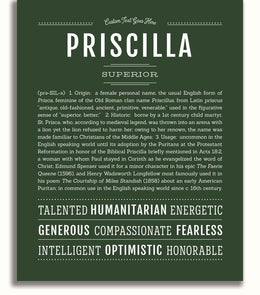 Priscilla | Name Art Print – Name Stories