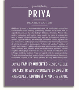 Priya | Name Art Print – Name Stories