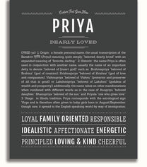 Priya | Name Art Print – Name Stories