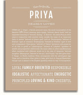 Priya Personalized Name Meaning Art Prints – Name Stories