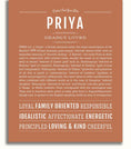 Priya Personalized Name Meaning Art Prints – Name Stories