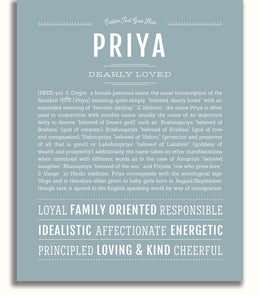 Priya | Name Art Print – Name Stories