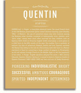 Quentin Personalized Name Meaning Art Prints – Name Stories