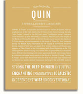 Quin Personalized Name Meaning Art Prints – Name Stories