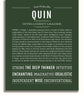Quin Personalized Name Meaning Art Prints – Name Stories