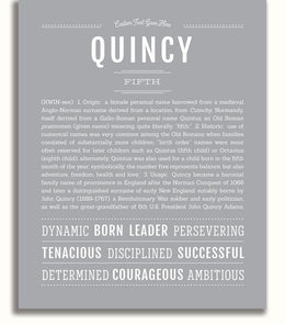 Quincy (female) | Name Art Print – Name Stories