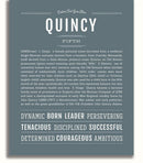 Quincy (female) | Name Art Print – Name Stories