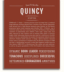 Quincy Personalized Name Meaning Art Prints – Name Stories
