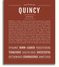 Quincy Personalized Name Meaning Art Prints – Name Stories