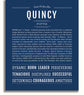 Quincy Personalized Name Meaning Art Prints – Name Stories