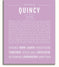Quincy (female) | Name Art Print - Personalized Custom Gifts – Name Stories