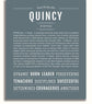 Quincy Personalized Name Meaning Art Prints – Name Stories