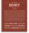Quincy Personalized Name Meaning Art Prints – Name Stories