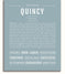 Quincy Personalized Name Meaning Art Prints – Name Stories