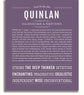Quinlan Personalized Name Meaning Art Prints – Name Stories