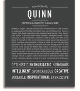 Quinn Personalized Name Meaning Art Prints – Name Stories