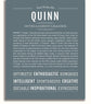 Quinn Personalized Name Meaning Art Prints – Name Stories